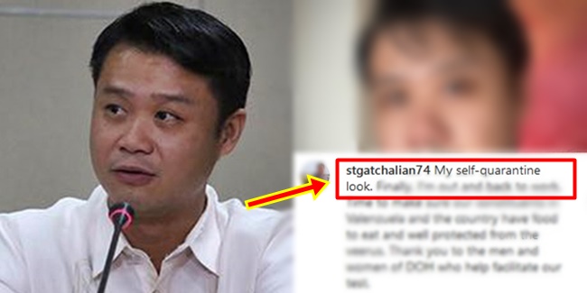 Senator Sherwin Gatchalian Posts His "Self-Quarantine Look"