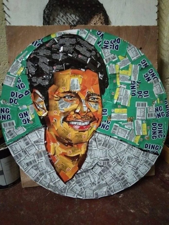 Dingdong Dantes Art Made Of Ding Dong Nuts Wrappers Goes Viral