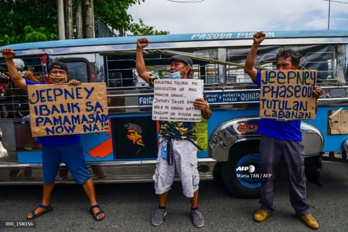 Jeepney Drivers Held Protest Calling Gov’t To Let Them Return to Work