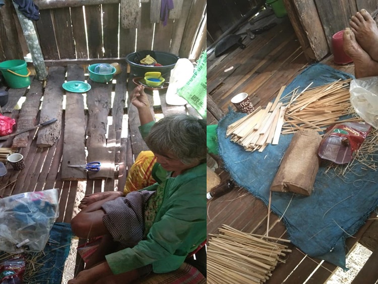 Poor Mom Earns P25/Day for Making 500 pcs of BBQ Sticks to Support Daughter