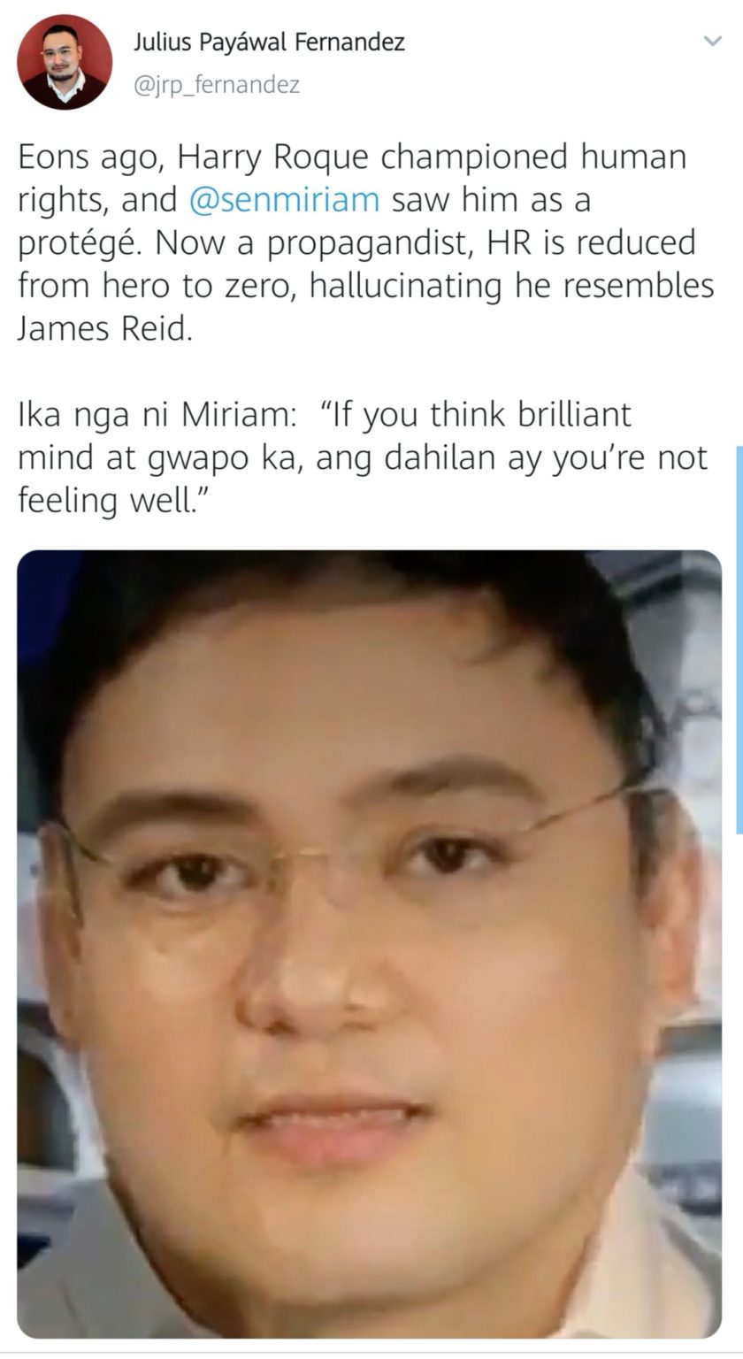 Harry Roque Jokes on Looking Like James Reid; Netizens React
