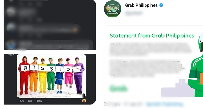 Grab PH Issues Official Statement Over Delivery Riders Calling BTS "Biot"