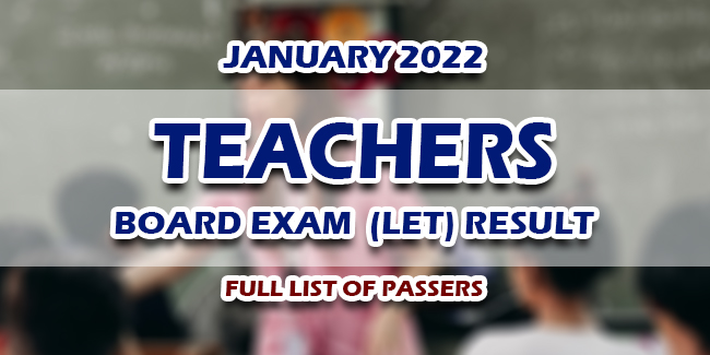 LET Results January 2022 FULL LIST