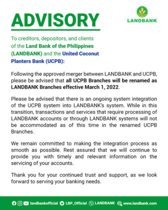 Landbank Says Merger With UCPB To Benefit Agri Sector
