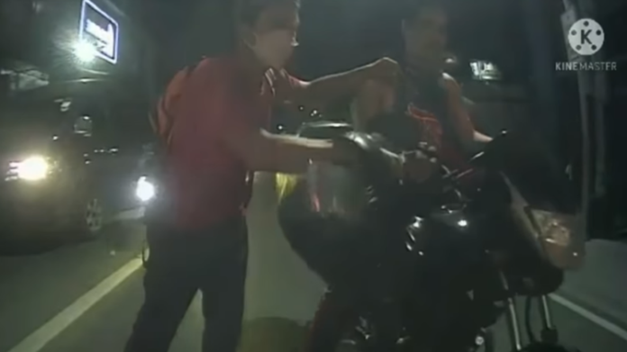 Drunk Rider Hits Vehicle for Driving Recklessly (Video)