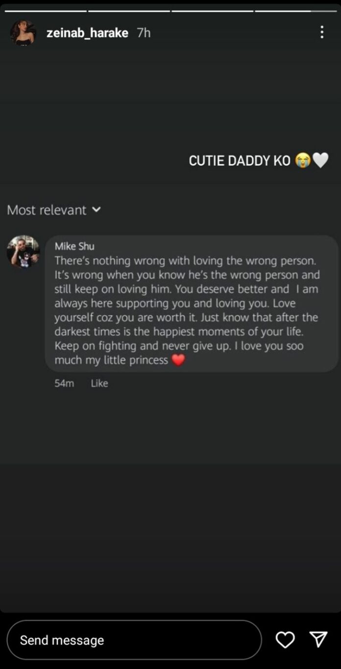 Zeinab Harake Shares Dad's Touching Message After Split W/ Skusta Clee