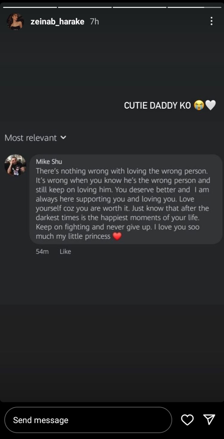 Zeinab Harake Shares Dad's Touching Message After Split W/ Skusta Clee