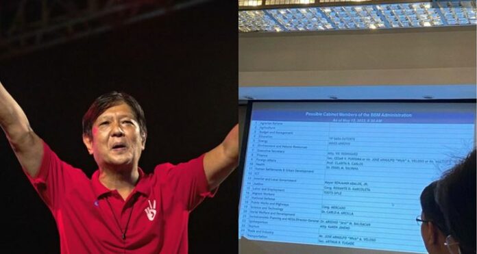 BBM Administration Possible Cabinet Members Spread on Social Media