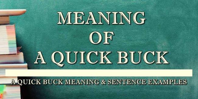 A Quick Buck Meaning & Sentence Examples
