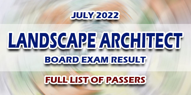Landscape Architect Board Exam Result July 2022 FULL LIST