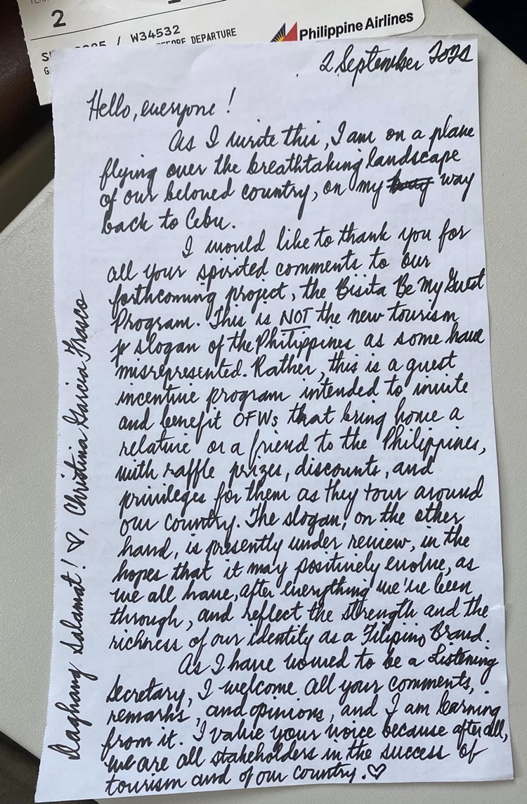 Bisita Be My (BBM) Guest Program of Tourism Sec. Christina Garcia ...