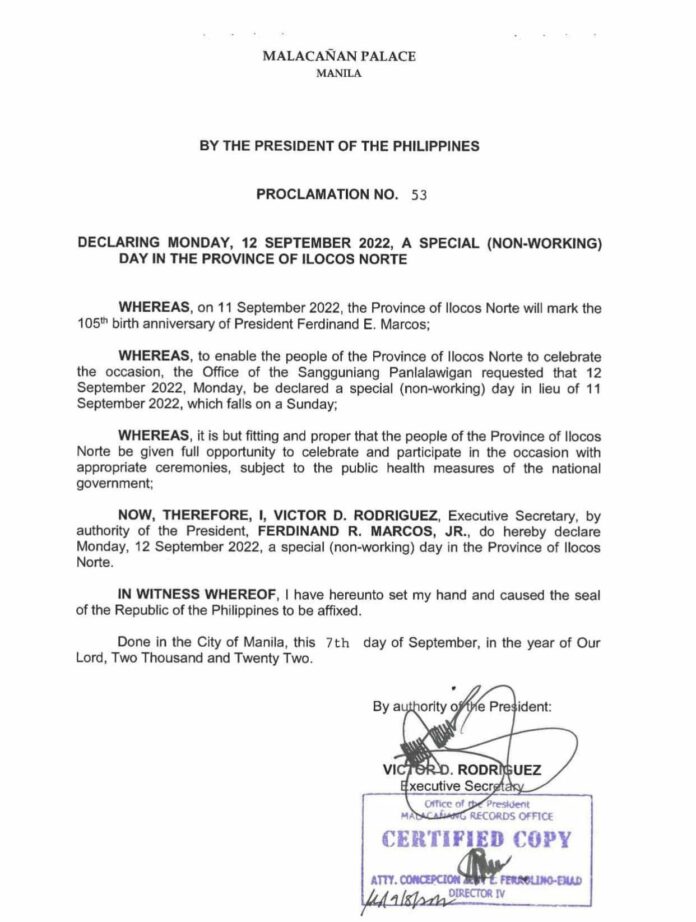 Renato Reyes Reacts on Declaration of Marcos Sr.'s Birthday as a Holiday