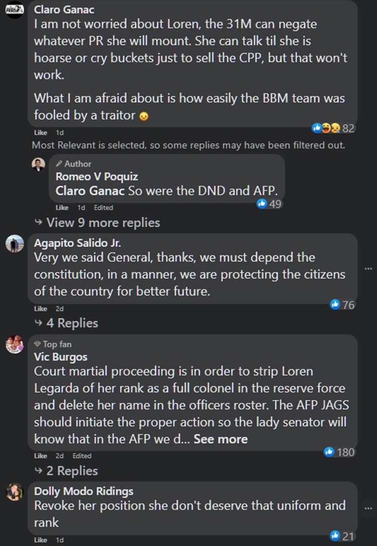 LOREN LEGARDA - Retired Philippine Air Force General Romeo Poquiz Slams ...