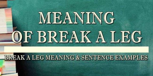 Break A Leg Meaning & Sentence Examples