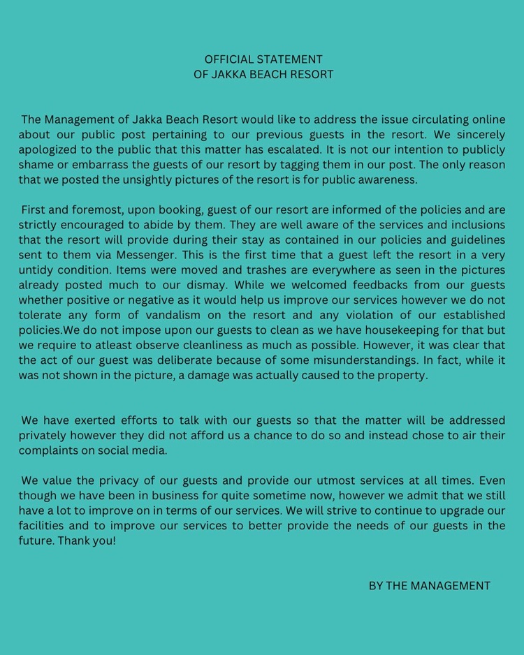 JAKKA Beach Resort Releases Official Statement Over 'Dirty' Villa Issue ...