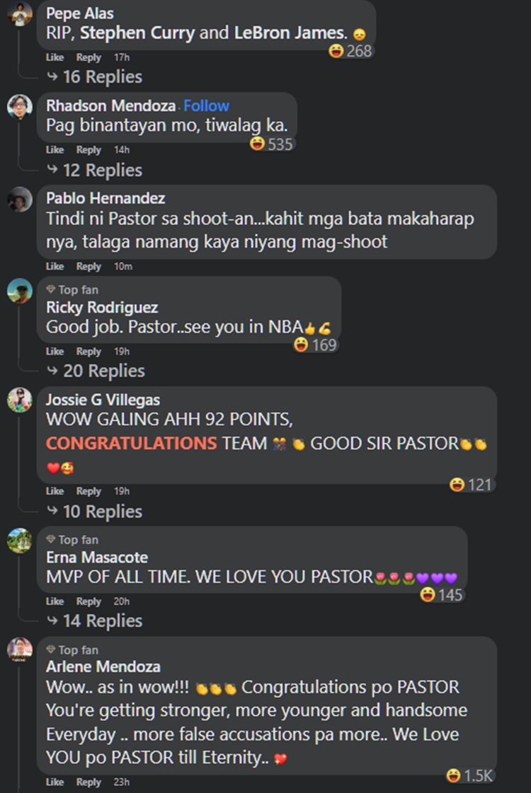 Pastor Apollo C. Quiboloy (PACQ) Scores 92 Points in Basketball Game