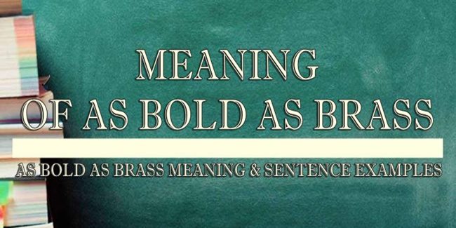 As Bold As Brass Meaning & Sentence Examples