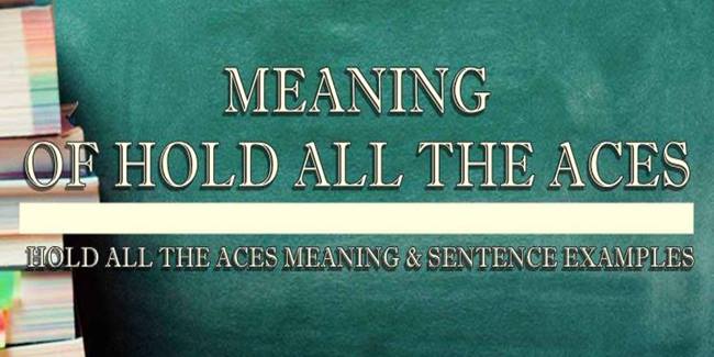 Hold All The Aces Meaning & Sentence Examples