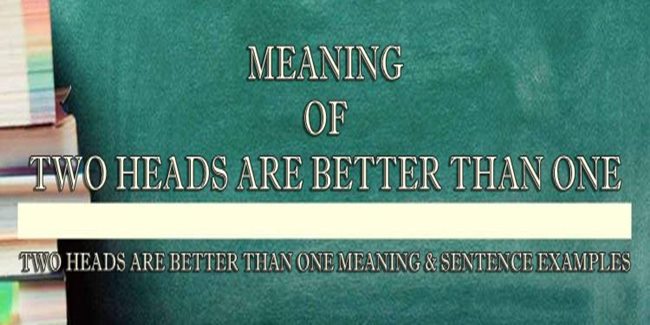 Two Heads Are Better Than One Meaning & Sentence Examples