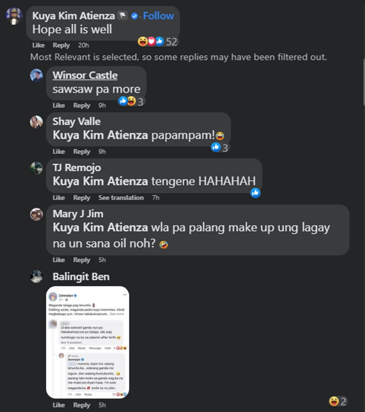 Kuya Kim Comments on Donnalyn Bartolome's Post; Netizen told him ...
