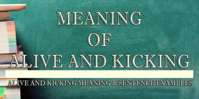 Alive And Kicking Meaning & Sentence Examples