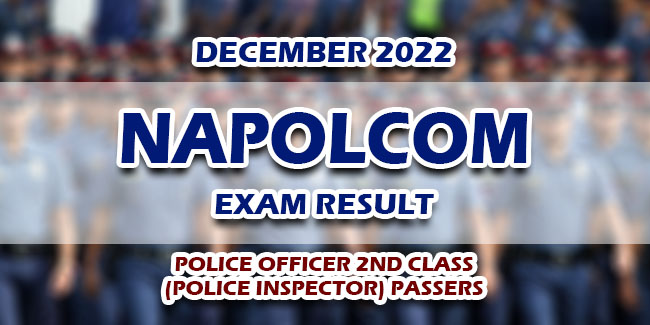 NAPOLCOM Exam Result December 2022 2ND CLASS (Police Inspector) Passers