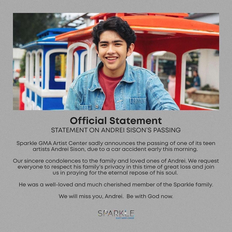 Kapuso Teen Artist Andrei Sison Dies at 16 Due to Car Accident