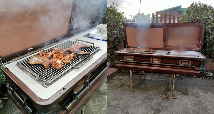 Kabaong Transformed Into BBQ Grill in North Cotabato