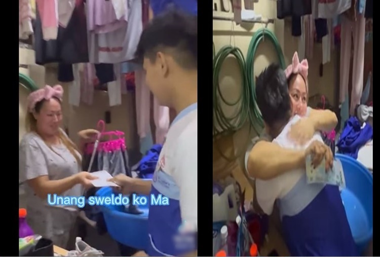 Nurse Gives First ‘Sweldo’ to Mom: “Unang sweldo nagkaiyakan pa”