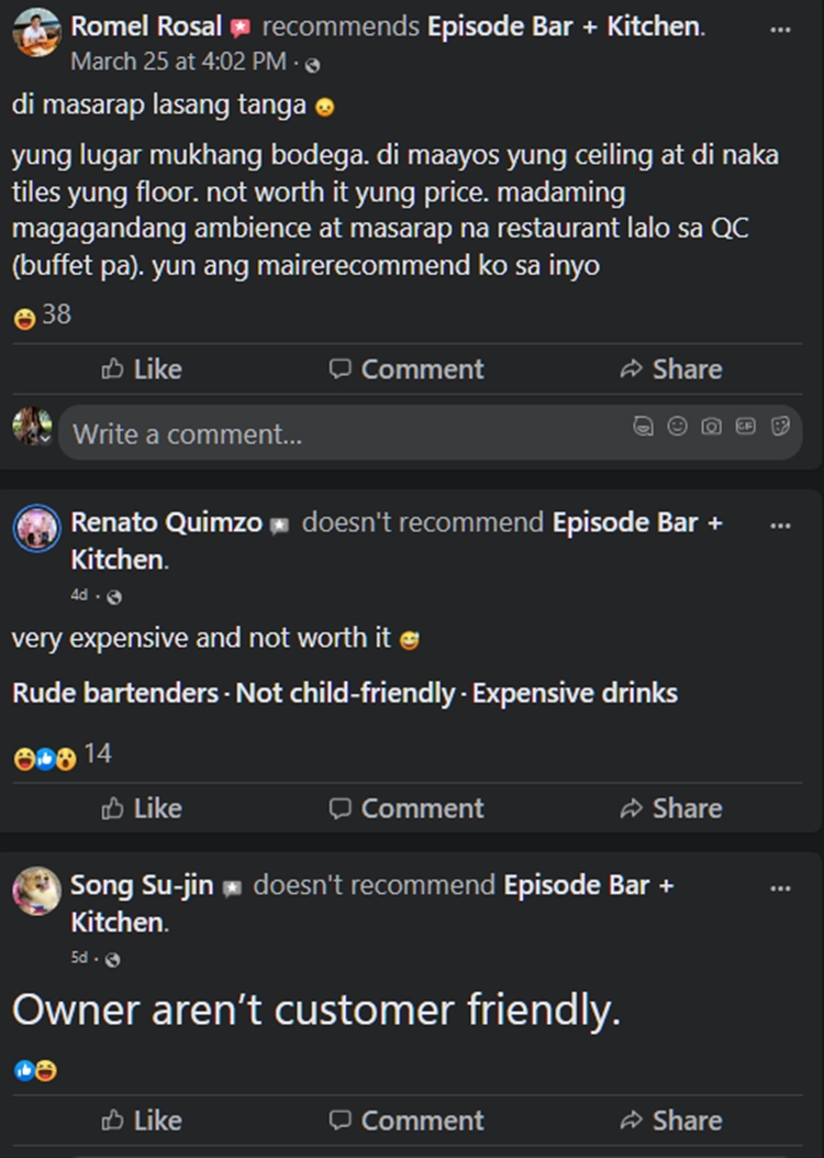 Rendon Labador's Episode Bar + Kitchen Restaurant Flooded with Negative ...