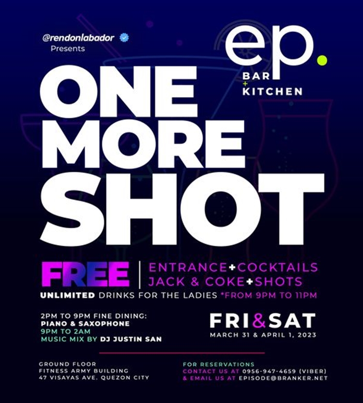 Rendon Labador's Resto to Reopen; Free Entrance, Unlimited Drinks to ...