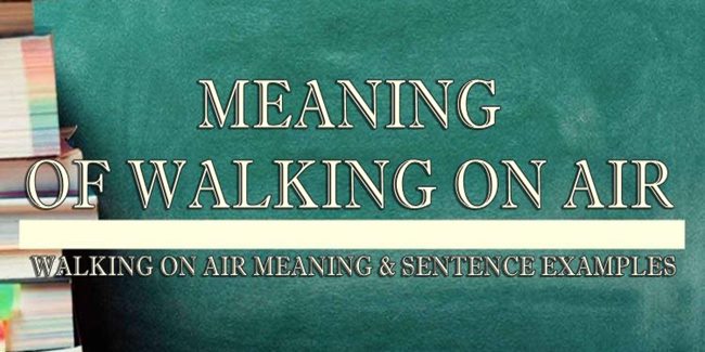 Walking On Air Meaning & Sentence Examples