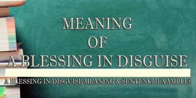 A Blessing In Disguise Meaning & Sentence Examples