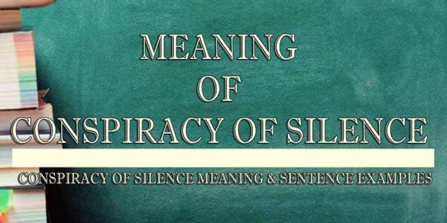 Conspiracy Of Silence Meaning & Sentence Examples