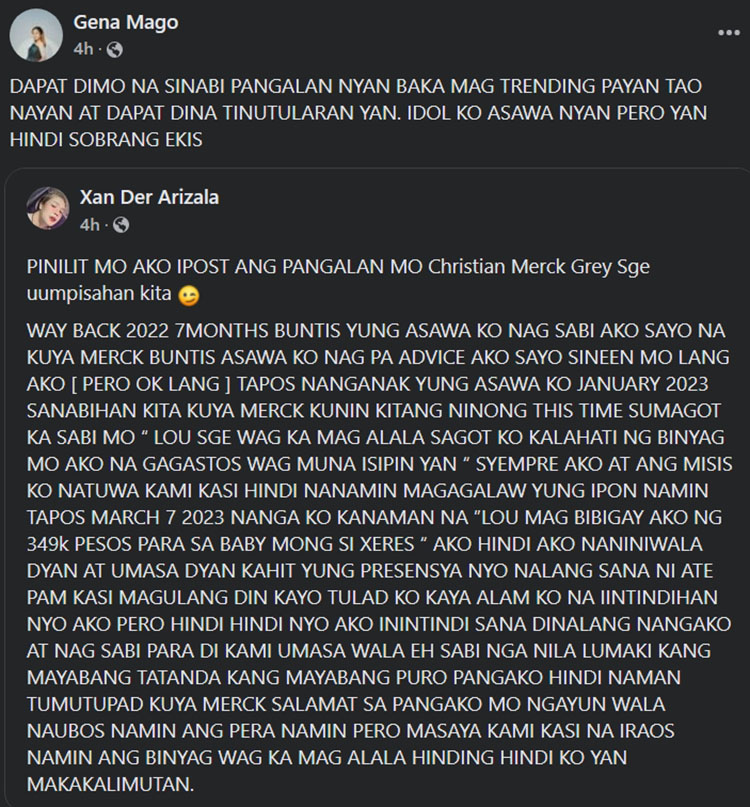 Gena Mago Reacts After Xander Arizala Reveals Name Of “Ninong” Who Didn ...