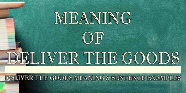 Deliver The Goods Meaning & Sentence Examples