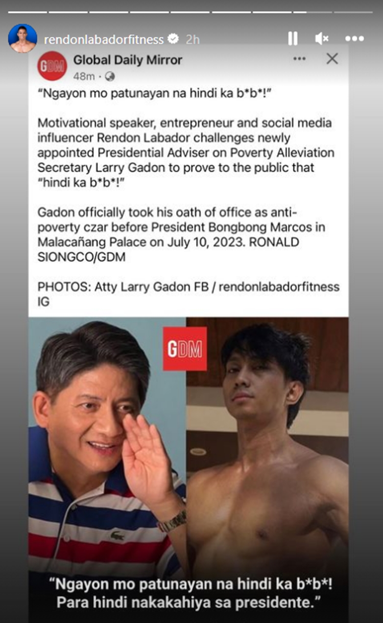 Rendon Labador to Disbarred Larry Gadon: "Ngayon mo patunayan na hindi ...