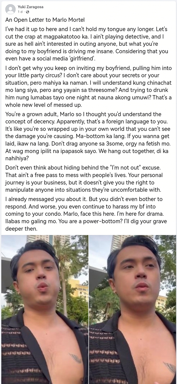 Marlo Mortel Reacts to Malicious Post About Him | Newspapers