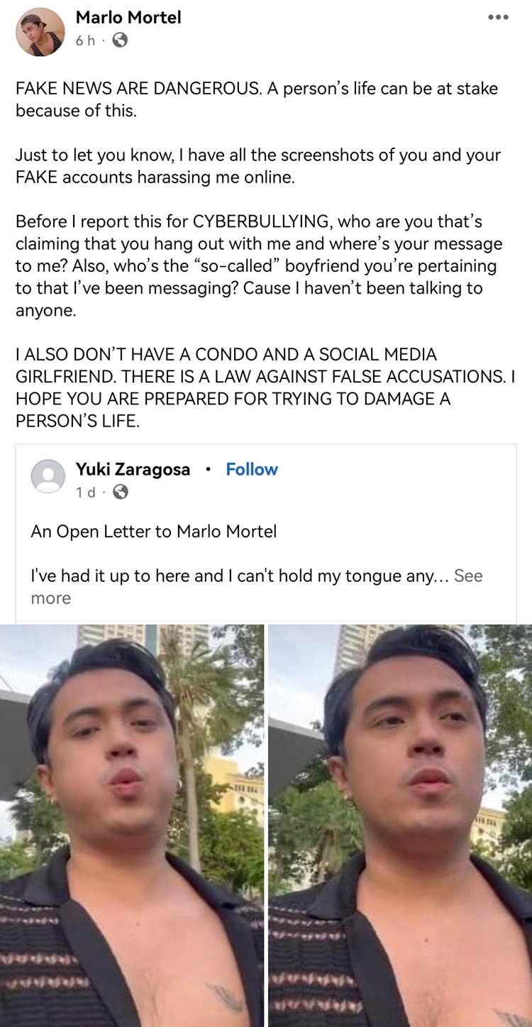 Marlo Mortel Reacts to Malicious Post About Him | Newspapers