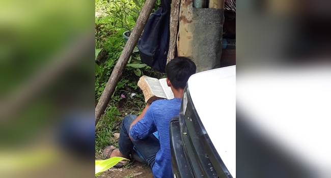 Man Reads the Bible Before Returning to Work in a Sugarcane Field | Newspapers