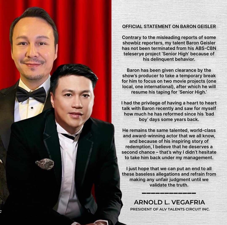 Baron Geisler's Manager Denies His Termination from 'Senior High ...