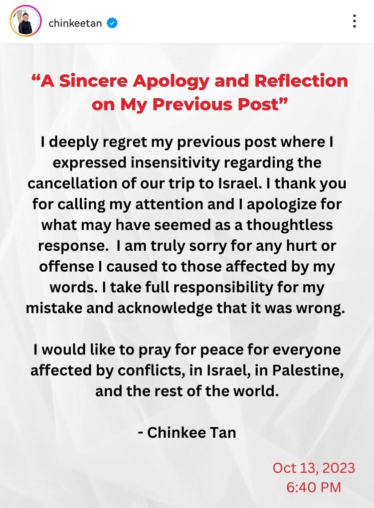 Chinkee Tan Apologizes for Insensitive Post Over Canceled Trip to ...