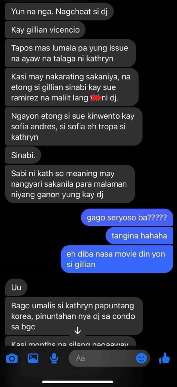 Gillian Vicencio Accused of Being Third Party in KathNiel Breakup ...