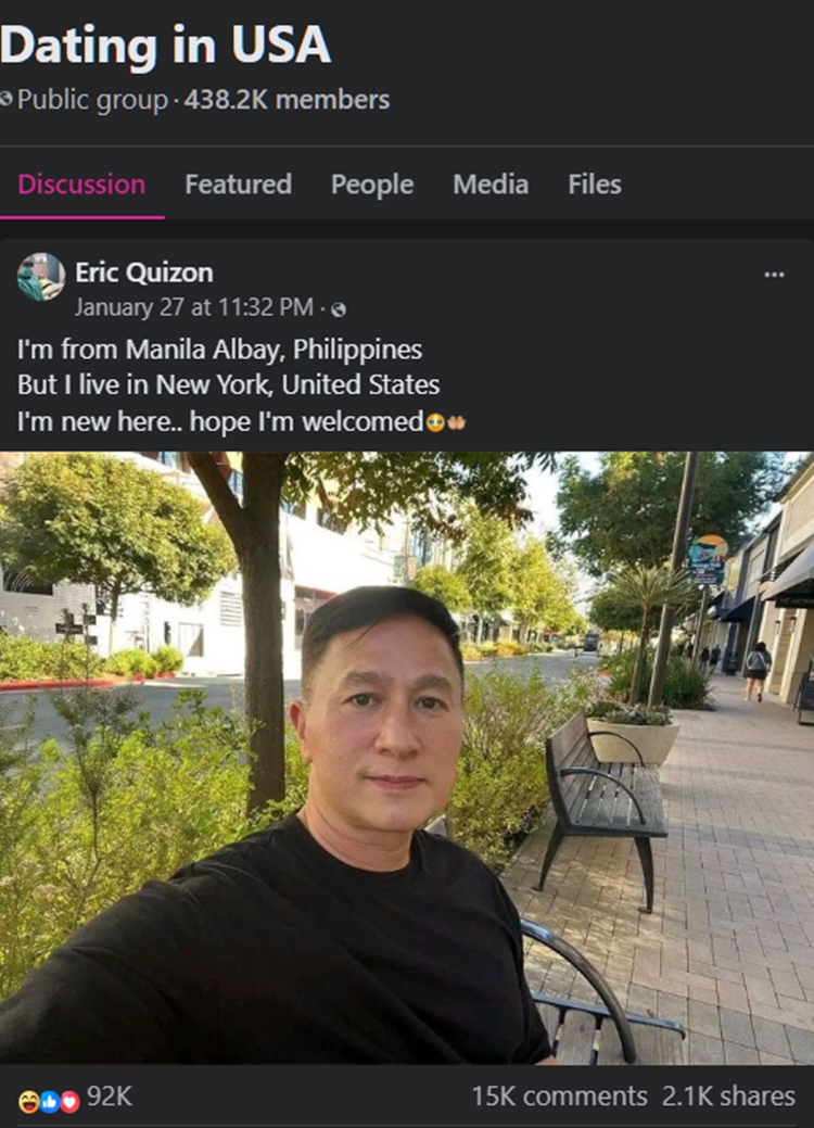 Eric Quizon's Photo Used by Poser in Public Dating Group Elicits Mixed ...
