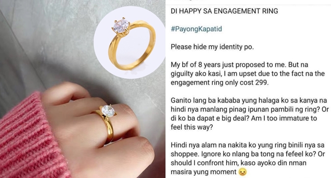 Woman Upset After Discovering Her Engagement Ring Was Only Bought by ...