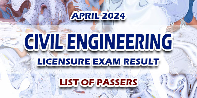 Civil Engineering Licensure Exam Result April 2024 LIST OF PASSERS ...