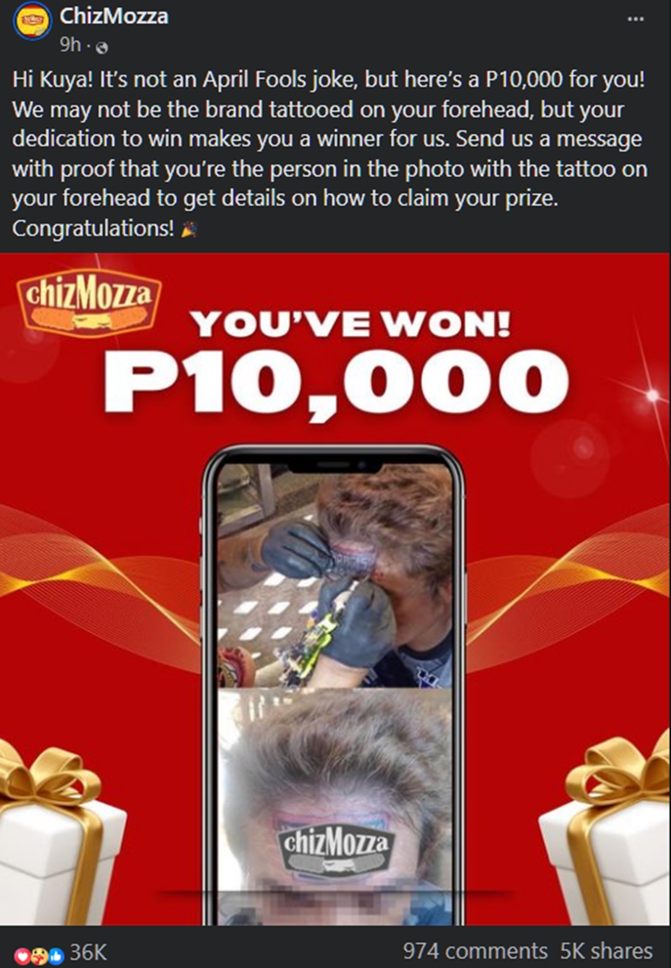 Father Who Took on Taragis "Tattoo Sa Noo" Challenge to Receive ...