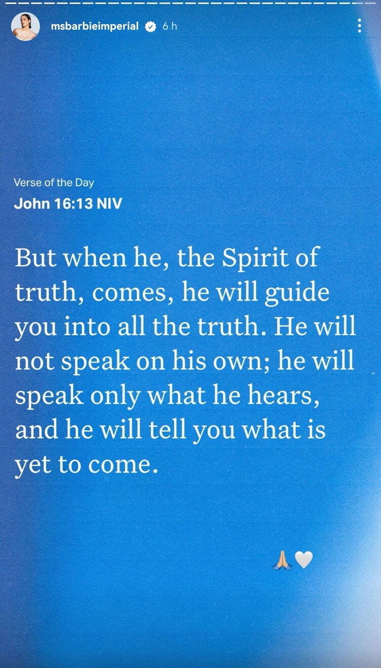 Barbie Imperial Posts Bible Verse Amid Links to Richard Gutierrez ...