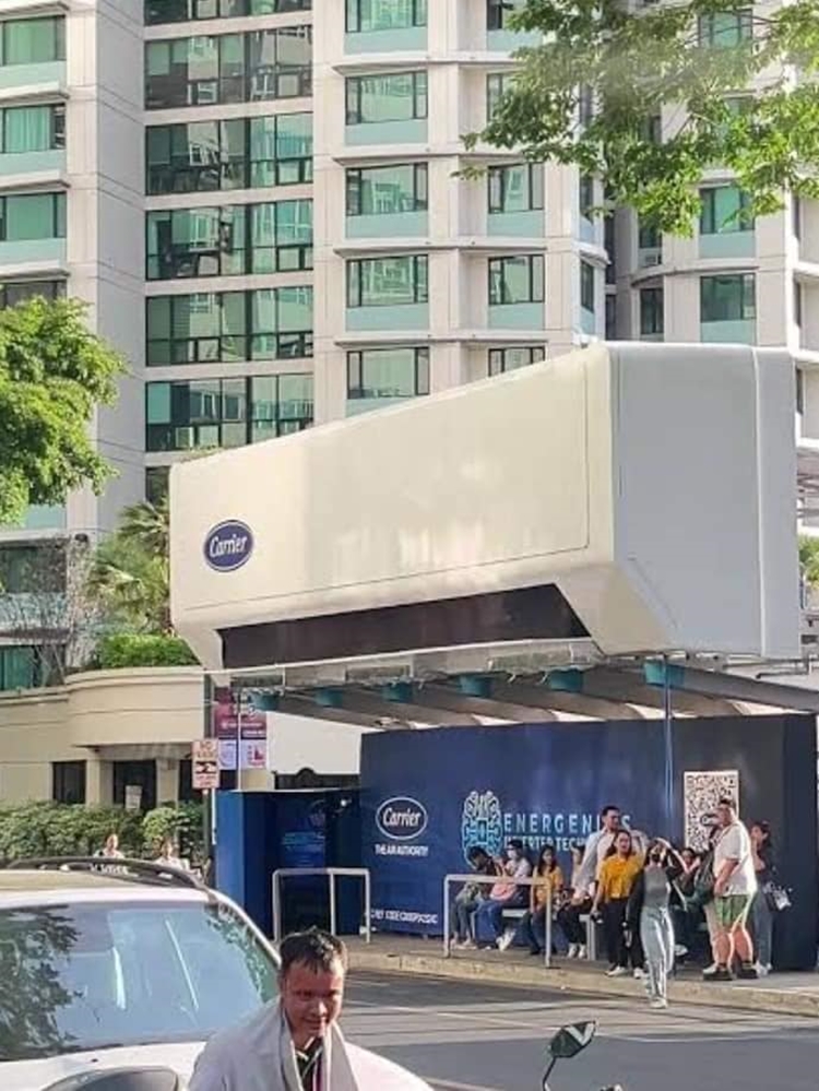 Giant Aircon Installed at Bus Stop in BGC, Taguig | Newspapers