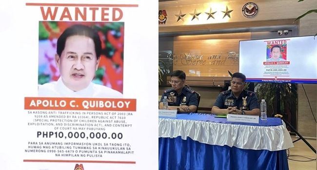 Apollo Quiboloy - P10 Million Reward Offered for the Arrest of Fugitive ...